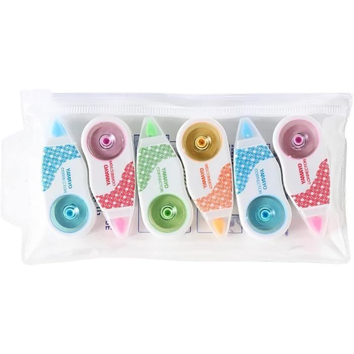 6 Pcs Ruban Correcteur Blanc 6m x 5mm Blanco Souris pour Fournitures ...