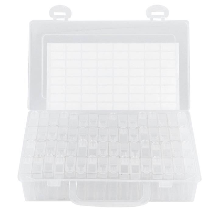 TMISHION Boîte de peinture de diamants 64Slots Diamants Broderie ...