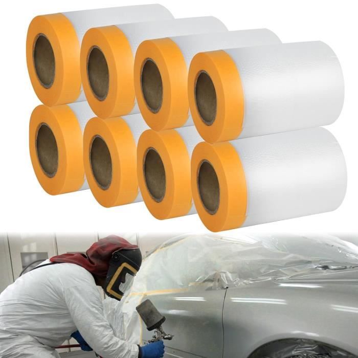 Lot De 8 Rouleaux Film Protection Transparent 55Cmx20M Avec Ruban ...