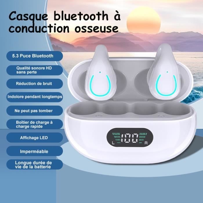 Ear-Clip Casque bluetooth à conduction osseuse Écouteurs de sport sans ...