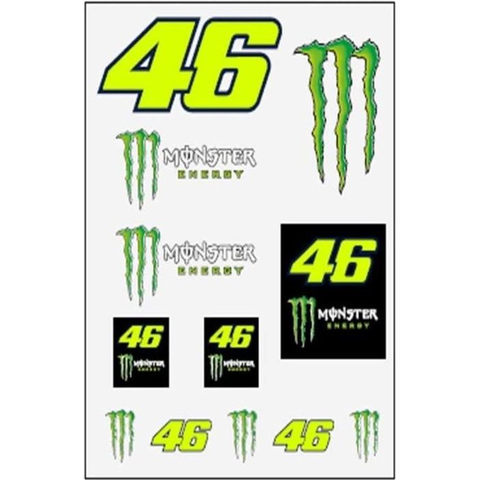 Stickers VR46 Monster Energy Officiel MotoGP Valentino Rossi ...