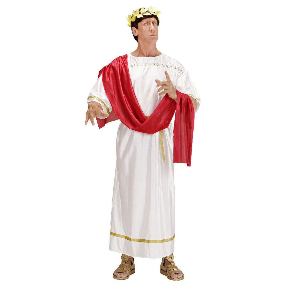 Costume César Adulte - WIDMANN - Tunique avec toge et ceinture dorée ...