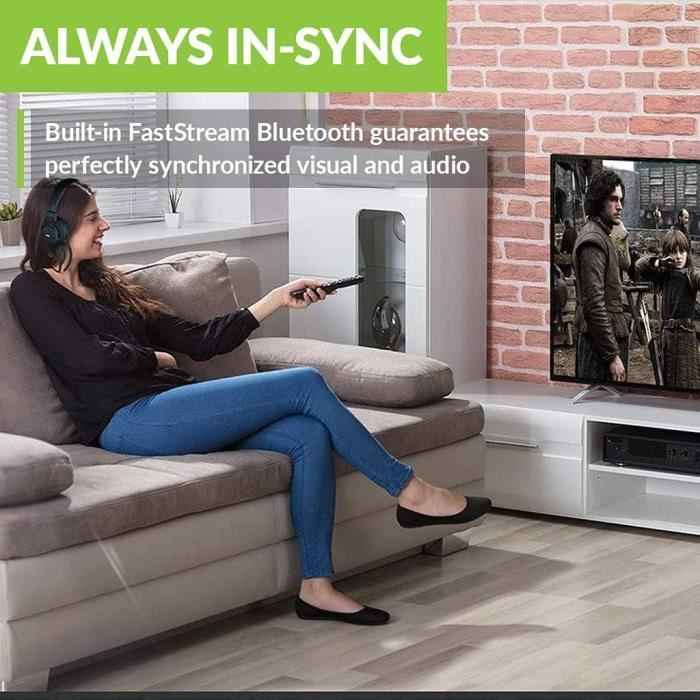 Ht4189 40H Casque Tv Sans Fil Avec Émetteur Bluetooth, Ecouteur ...