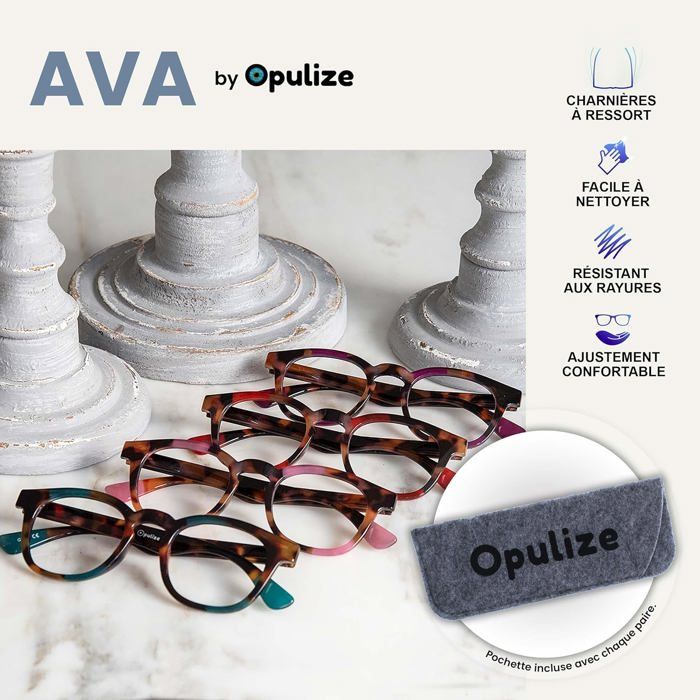Ava Lunettes De Lecture Pack De 2 Avec Monture Arrondi Flatteur ...