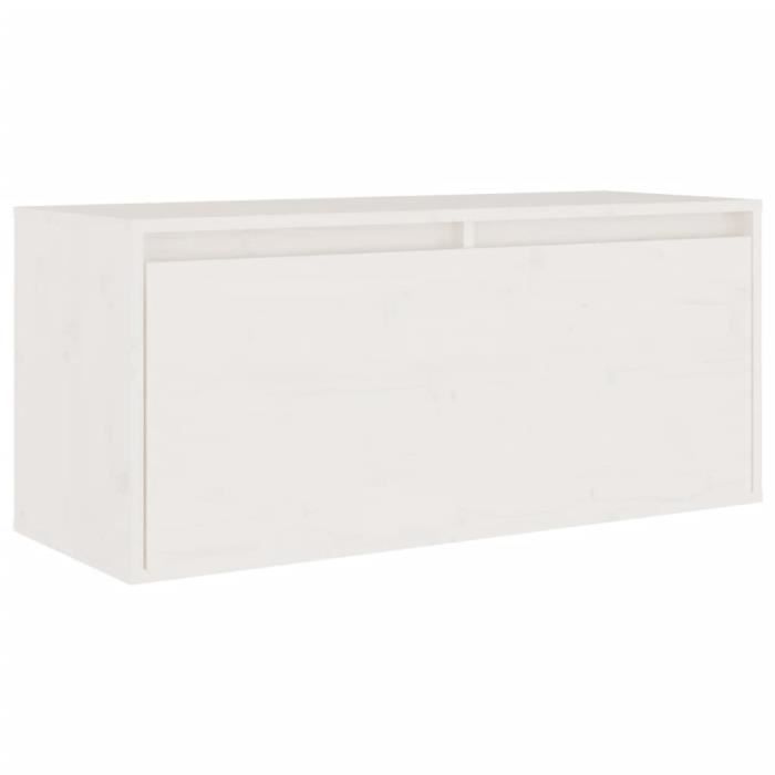 Meubles TV 4 pcs Blanc Bois massif de pin-S7489 - Cdiscount Maison