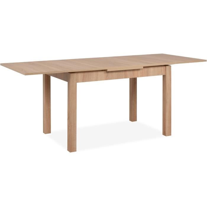 Table à manger extensible LONGFORD - 6 à 10 personnes - Mélaminé chêne ...