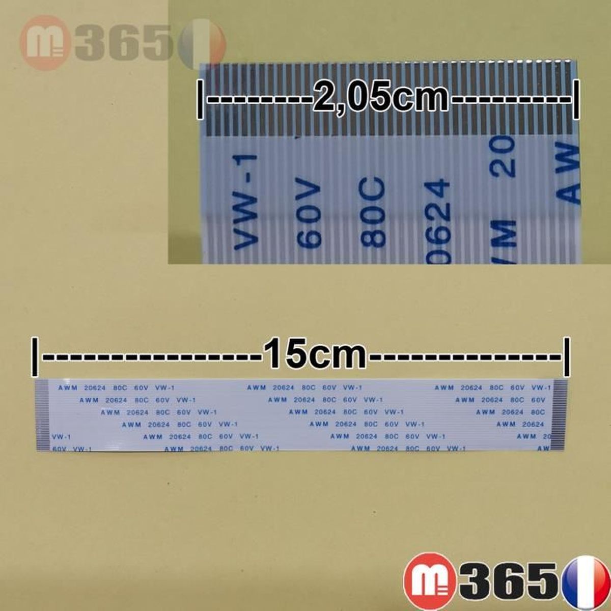 NAPPE 40 pins (même face) universel standard cable nappe 15cm largeur 2 ...