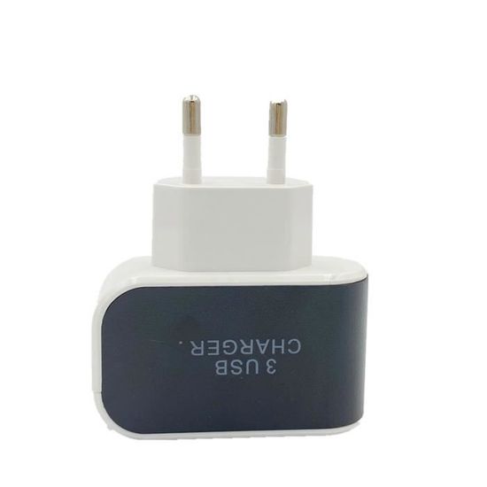 Noir---Adaptateur multiprise usb 3.1A, 3 Ports, prise ue, Mini chargeur ...