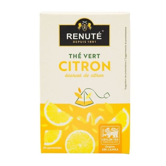 Renuté - Thé vert au citron - 20 sachets - Boîte 32g - Cdiscount Au ...