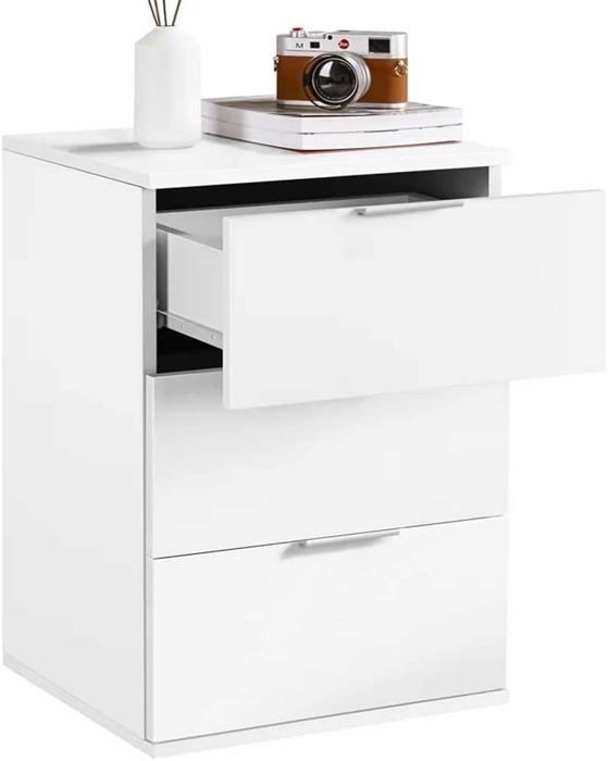 Table de Chevet 3 tiroirs Design Moderne en Bois, d'ingénierie Métal, 3 ...