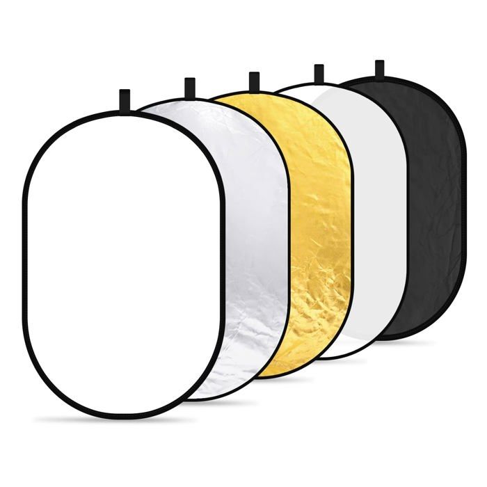 Réflecteur de lumière pliable 5 en 1, 60x90cm, 24x36 pouces, doré ...