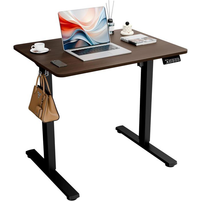 ERGOMAKER Bureau Assis Debout 80 x 60 cm - Bureau électrique réglable en Hauteur avec Plateau d ...