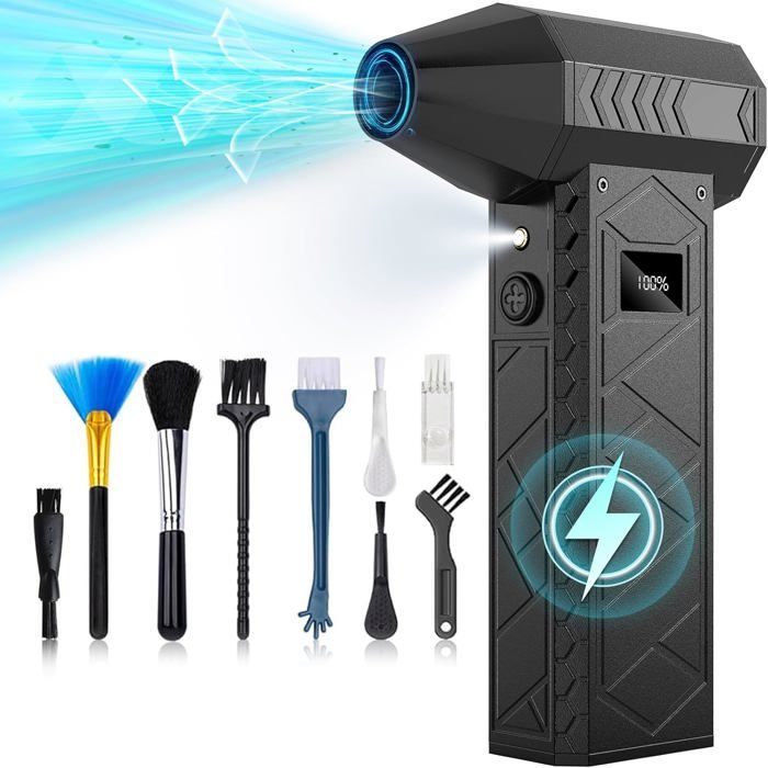 Ventilateur à jet turbo sans fil à grande vitesse, éclairage LED ...