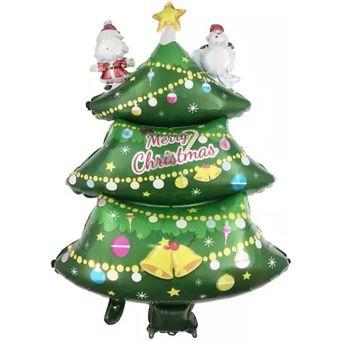 24 ballons gonflables en aluminium - Motif Père Noël et hélium - Sapin ...
