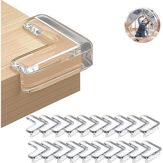 Protection Coin de Table Bébé - AMOUNE - 20Pcs - Transparent - Sécurité ...