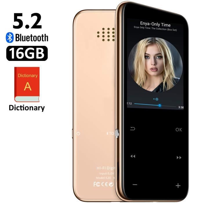 Lecteur MP3 - ANTCOOL - 16 Go - Bluetooth 5.2 - Radio FM - Écran 2,4 ...