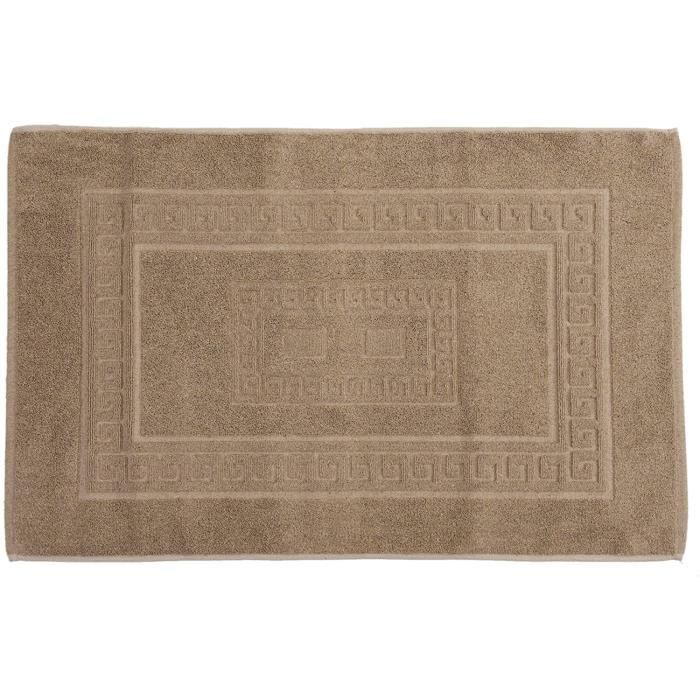 Tapis De Bain Beige 60X90 Cm - Tapis Salle De Bain Moderne En Coton ...
