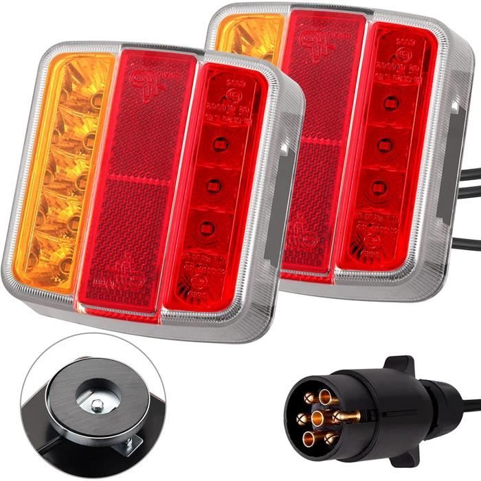 18 Led Feu Arrière Pour Remorque Magnétique Avec Réflecteur 2Pcs Feux ...