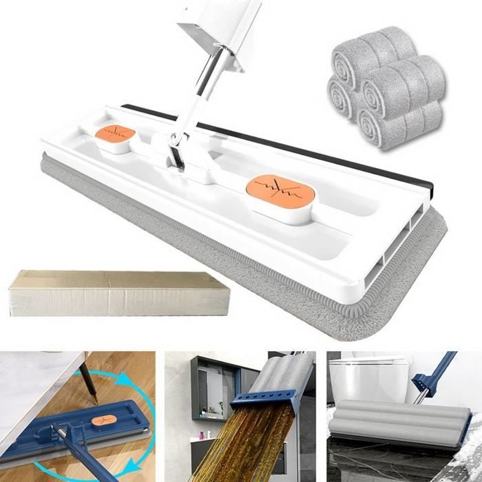 Grand Balai Plat,Balai Plat Lavage Sol Avec 4 Tampons Microfibre Et ...