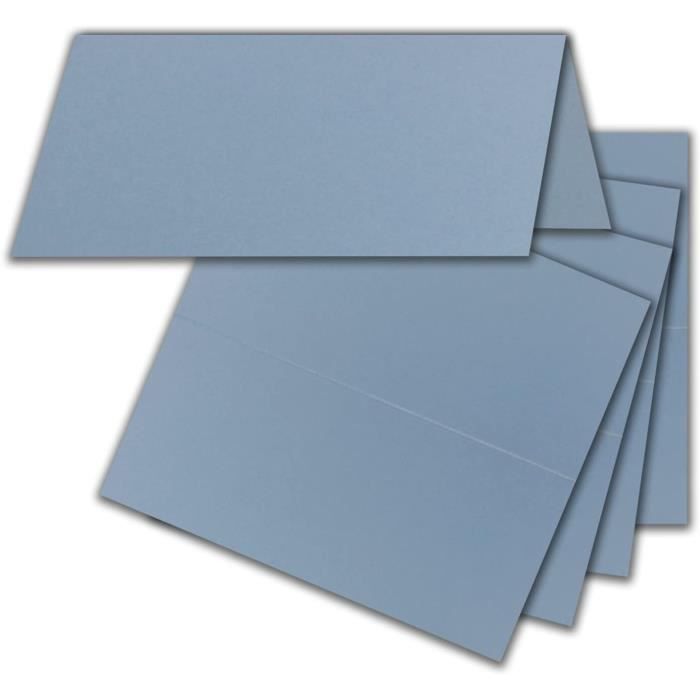 Lot de 300 cartons de table en gris-bleu (bleu) - 4,5 x 10 cm - vierges ...