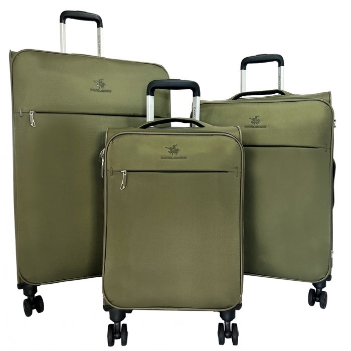 Lot de 3 valises dont 1 cabine souples - Kaki - BA50533