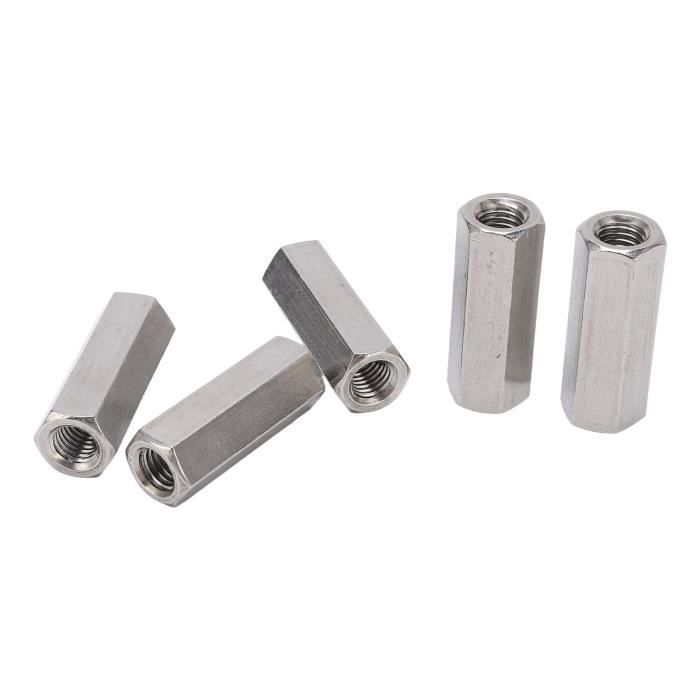 LAN Écrou d'accouplement hexagonal M12 5 pièces argent M12 écrou d'accouplement hexagonal ...