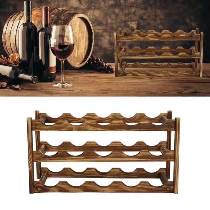 ROM Rack À Vin En Bois De Pin, Étagère De Stockage De Bouteilles De Vin ...