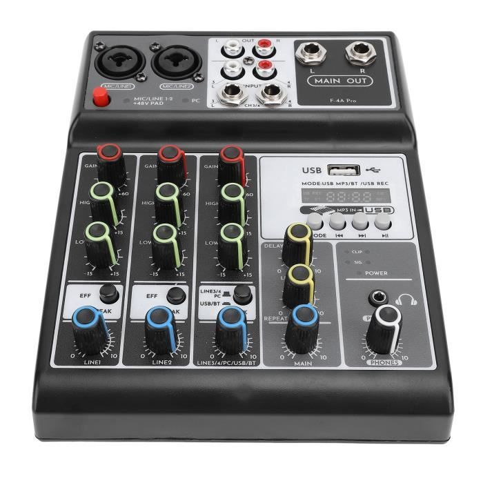 Garosa Table de mixage sonore Mélangeur de son numérique, mini console ...