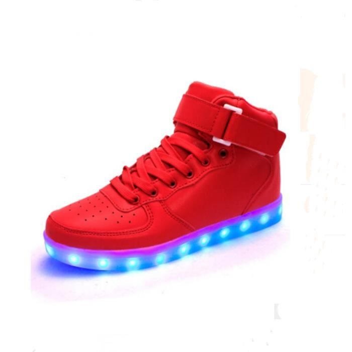 Une Paire de Chaussure LED Lumineux 11 Changem... Rouge - Cdiscount ...