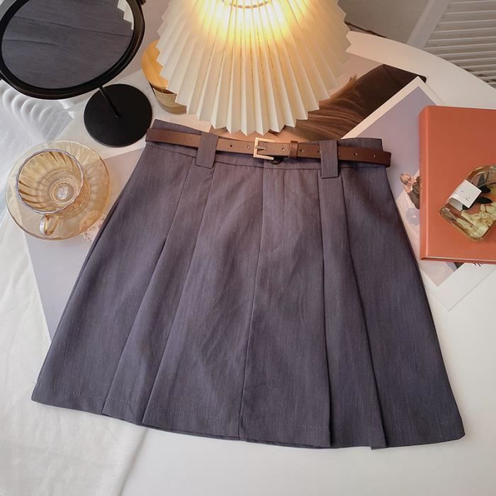 Jupe,Mini jupe trapèze plissée taille haute pour femmes, style coréen ...