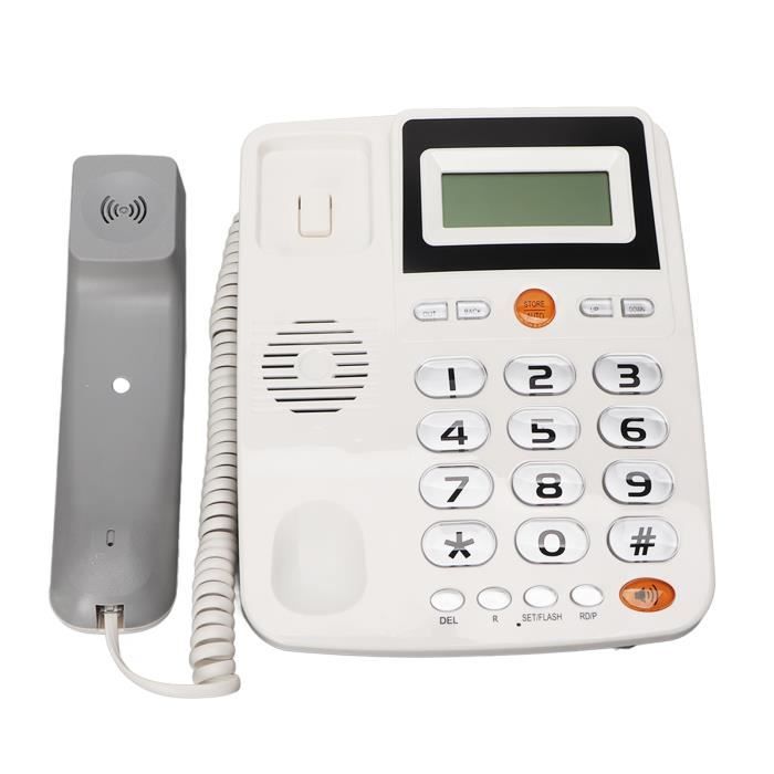 Omabeta téléphone filaire de bureau Téléphone fixe filaire identification de l'appelant amplifié ...