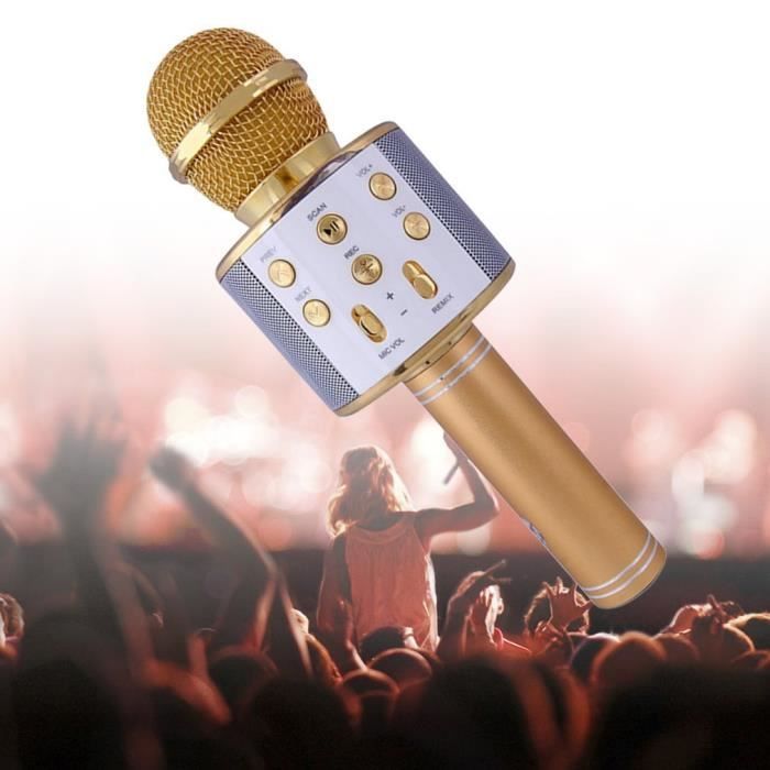 Microphone Bluetooth USB portable sans fil WS858, lecteur KTV, haut ...