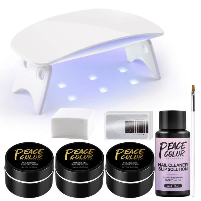 PEACECOLOR Lot Manucure Gel Uv Kit De Débudant 3pc UV Gel 6W USB LED ...