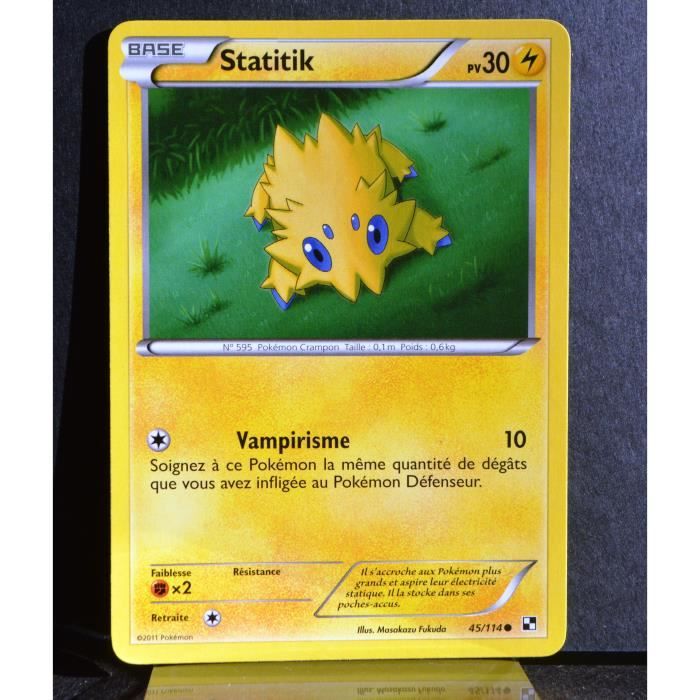 Carte Pokémon 45-114 Statitik Noir & Blanc NEUF FR - Cdiscount Jeux ...