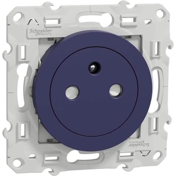 Odace, Prise De Courant 2P+T Affleurante Cobalt Connexion Rapide ...