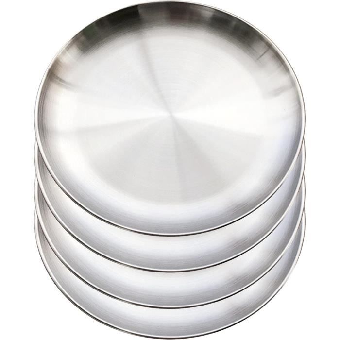 Plats De Service En Inox Plateau, Plateaux De Service Ronds En Acier ...