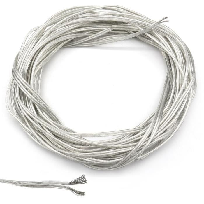 10Mètre Câble Transparent À 2 Conducteurs,20Awg Flexible Pvc Électrique ...