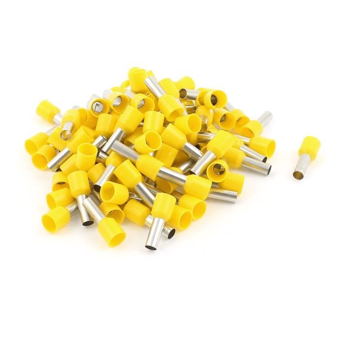 SOURCING MAP 100Pcs 10㎟ Cordon Fin sertissage embouts isolés borne ...