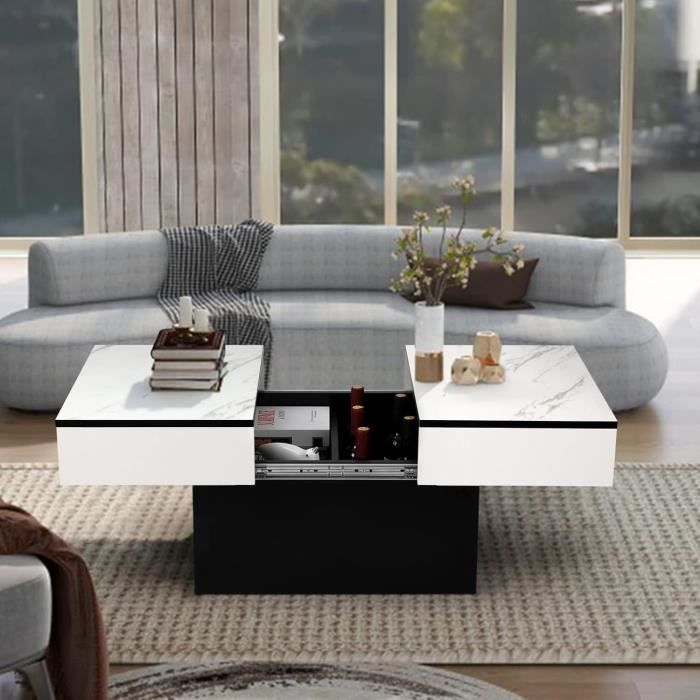 VOWNER Table Basse, Table Basse Moderne, Bureau Extensible, Table de ...