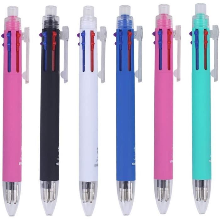 6 Pièces 5 Couleurs Stylos À Bille Et Porte-Mines, 5 En 1 Rétractable ...