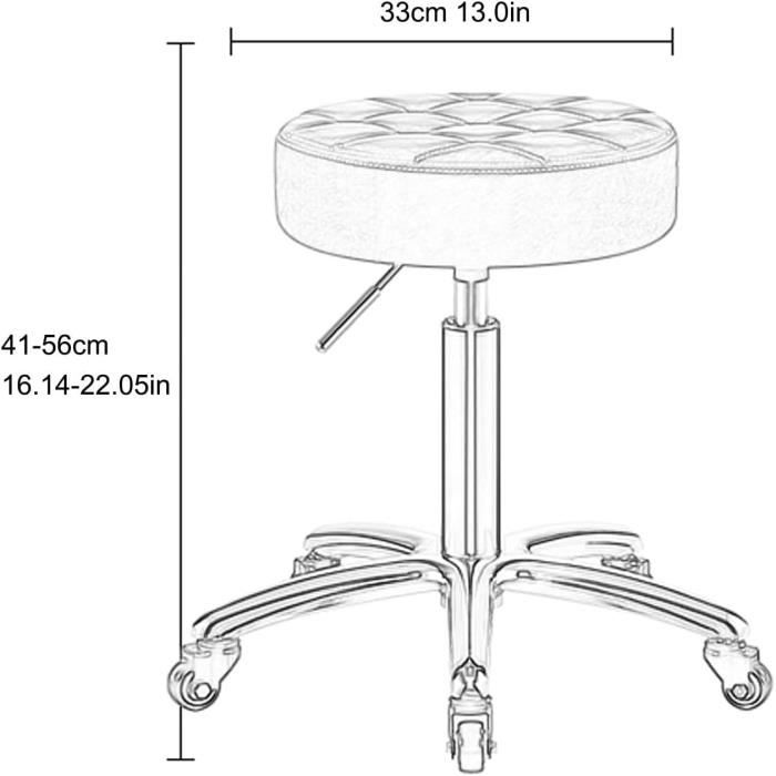 Tabouret roulant WEYE - Tabouret sur roulettes en cuir - Hauteur ...