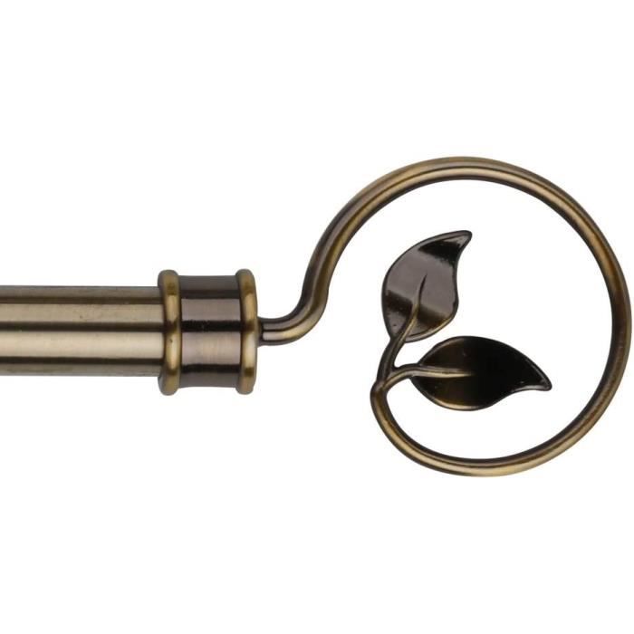 Tringle à rideaux extensible de feuilles Bronze en métal de 122 à 211 ...