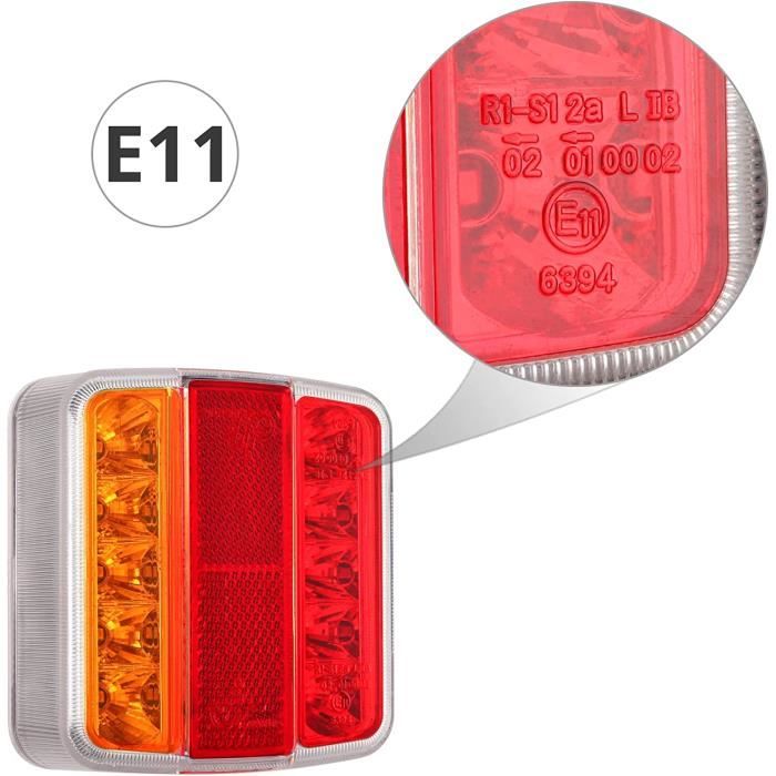 18 Led Feu Arrière Pour Remorque Magnétique Avec Réflecteur 2Pcs Feux ...