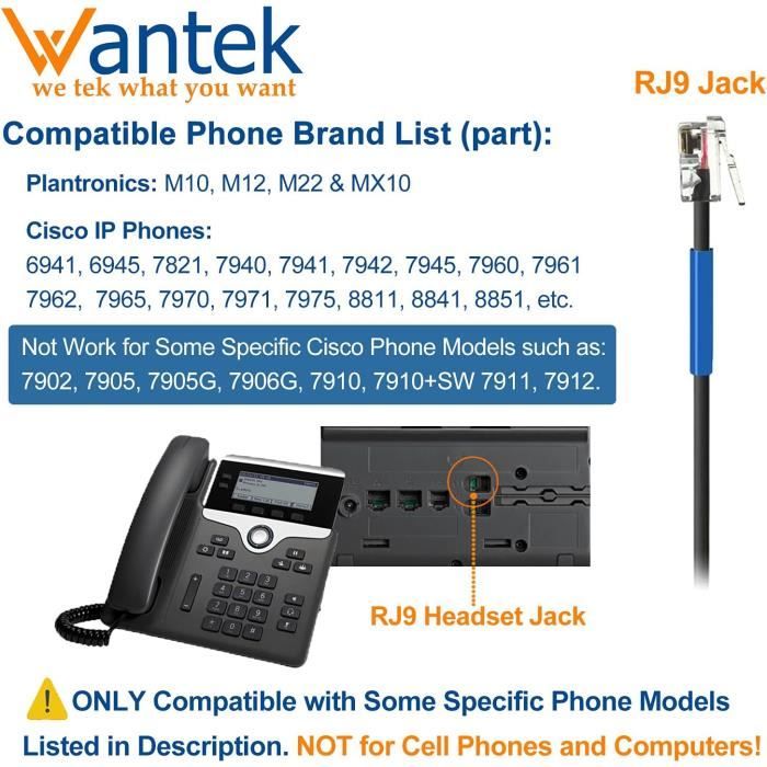 Casque Téléphone Fixe Monaural Rj9 Avec Micro Anti-Bruit Et Quick ...