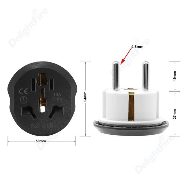PRISE UNIVERSELLE,type B black 2.5A-3pcs--Adaptateur De Prise Ue Au Uk ...