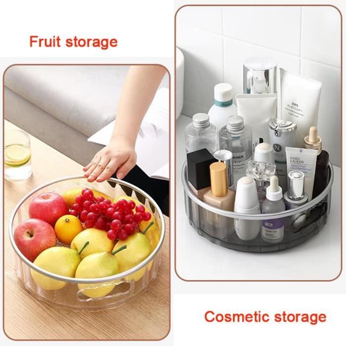 Lazy Susan Plateau Tournant Transparent, 30cm Étagère À Épices Rotative Plastique Condiments ...