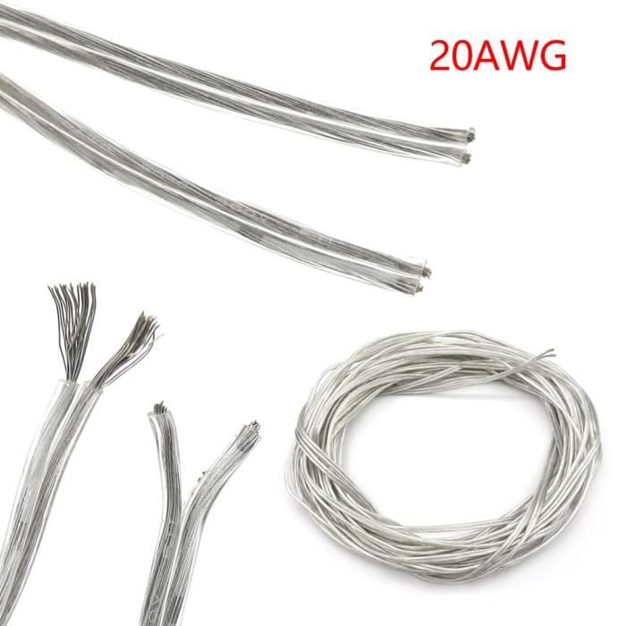 10Mètre Câble Transparent À 2 Conducteurs,20Awg Flexible Pvc Électrique ...