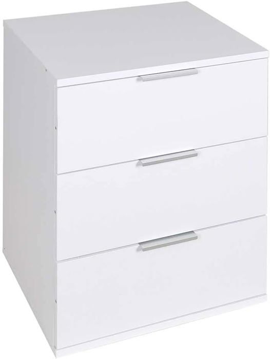 Table de Chevet 3 tiroirs Design Moderne en Bois, d'ingénierie Métal, 3 ...