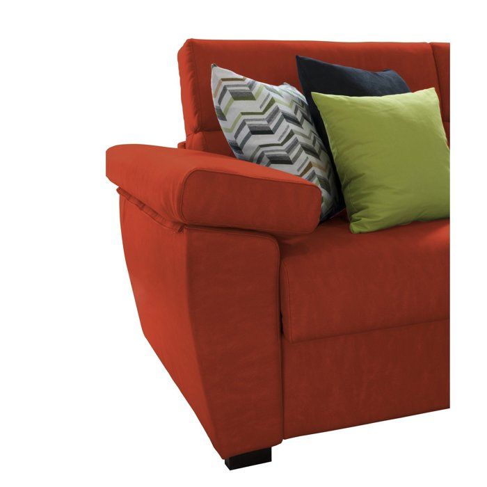 Canapé Fixe 3 Places Giffone Dmora, Tissu Orange 225x95 cm - Cdiscount ...