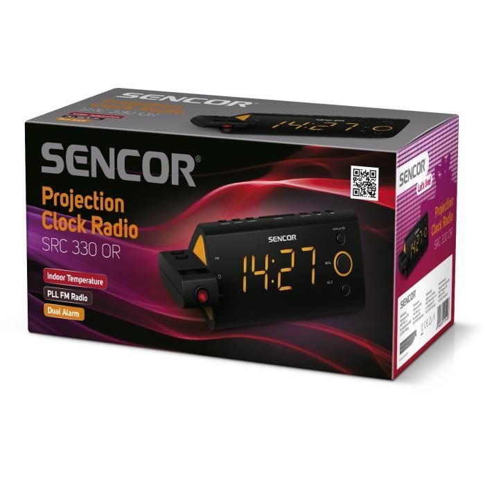 Radio‑réveil - SENCOR - SRC 330 OU - Ecran LED 1,2″ orange - Tuner FM ...